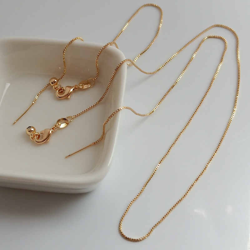 14K Gold-Covered Color-Preserving Box Adjustment Bracelet Necklace ...