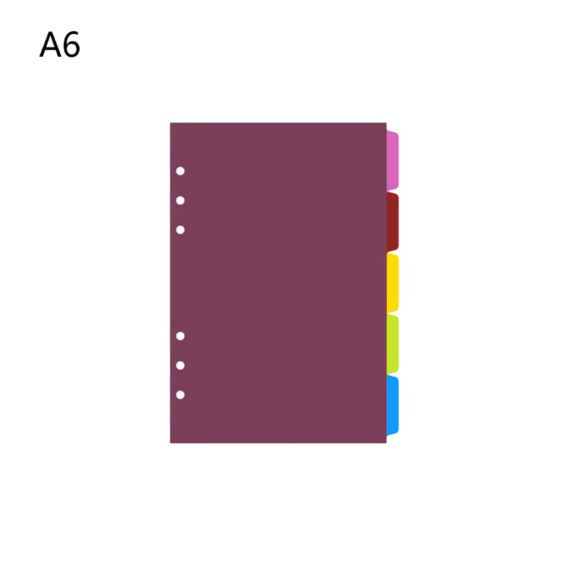 lead 5PC Practical 6-Ring Binder Plastic Divider Set 6-Hole Punched A5 ...