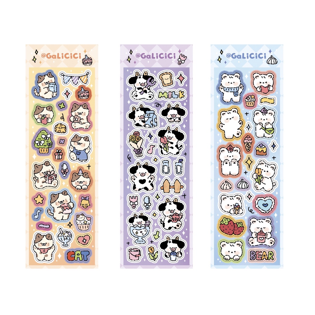 GaLiCiCi Sticker Original Hook Wind / Cartoon Cute Cow Laser Sticker ...