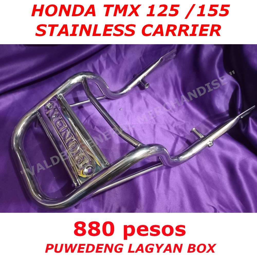 TMX 125 & TMX 155 , NEW STAINLESS CARRIER FLAT STYLE with HONDA LOGO ...