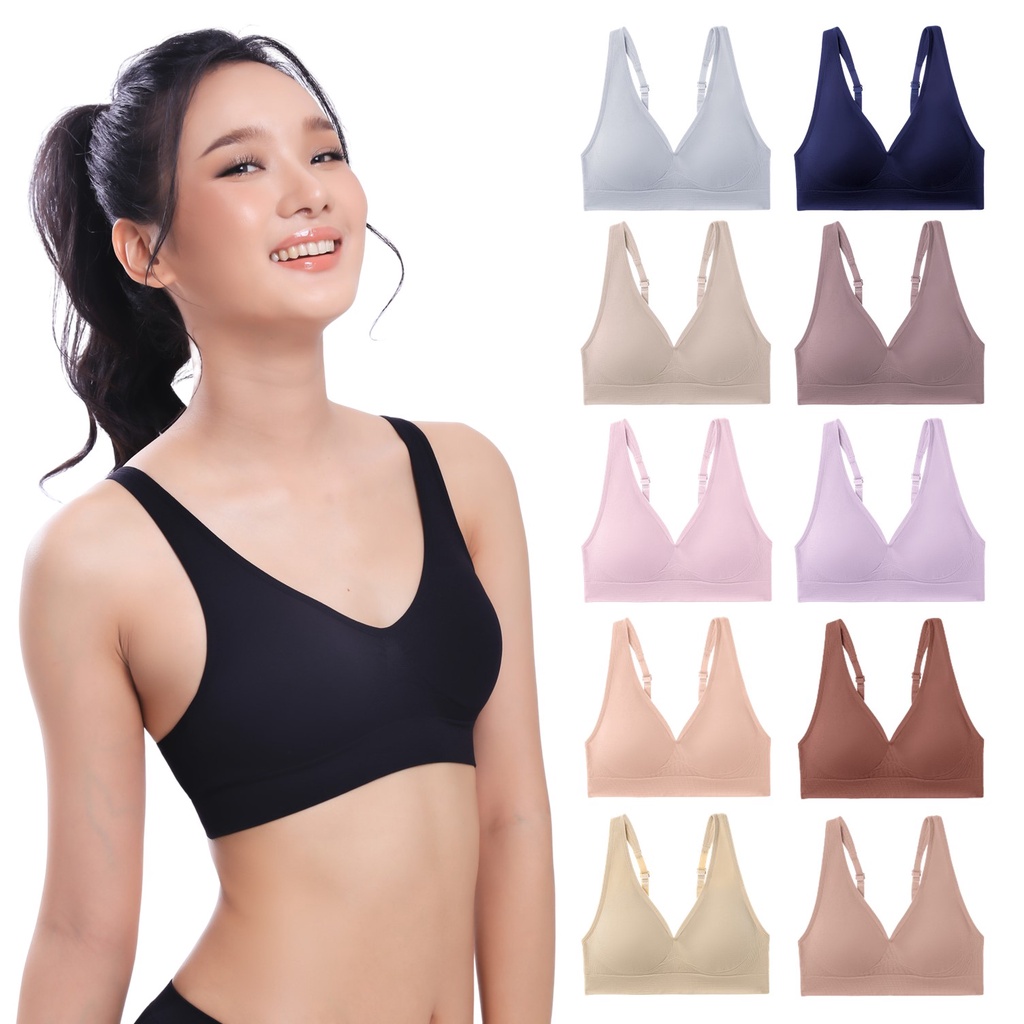 Cherilon Slim Wireless Bra Cherry Nylon No-Pression Soft Fabric Beautiful Shape Comfortable To ...