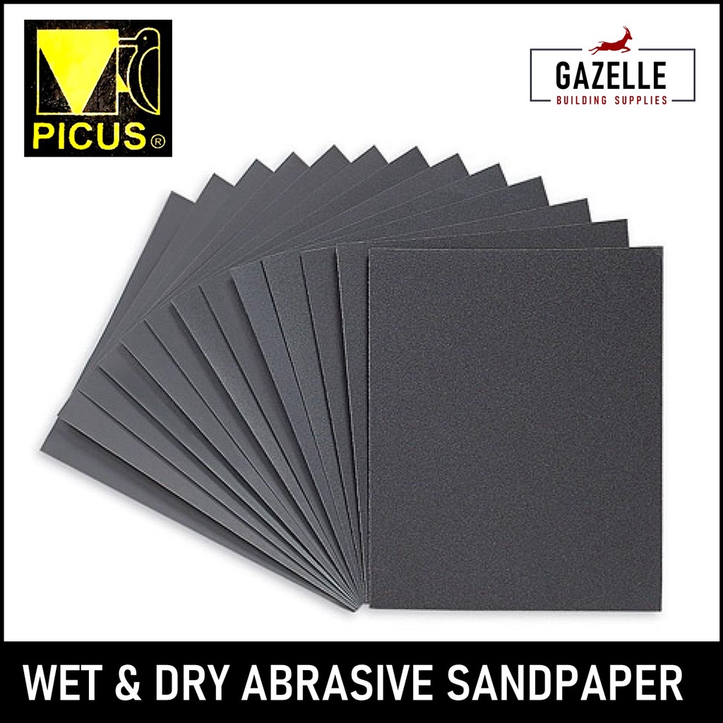 PICUS Wet & Dry Abrasive Paper Waterproof Sandpaper Sand Paper 10Pcs ...