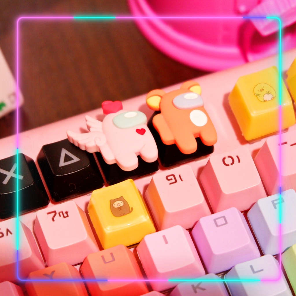 Among Us Artisan Kawaii Keycaps for Mechanical Keyboard | Shopee ...