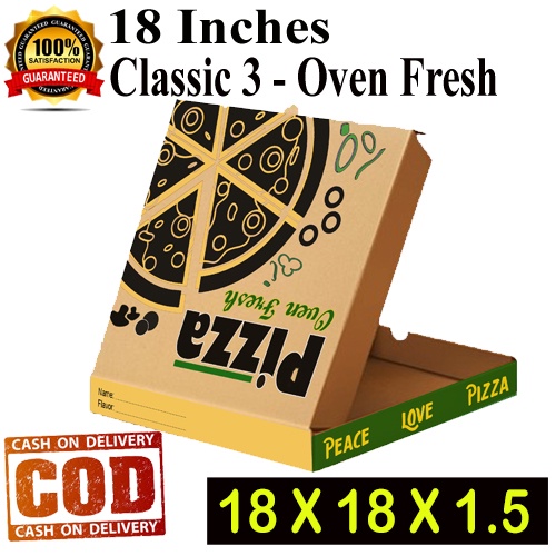 Pizza Box Corrugated / Classic 3 - 18" Oven Fresh / 50pcs per Bundle ...