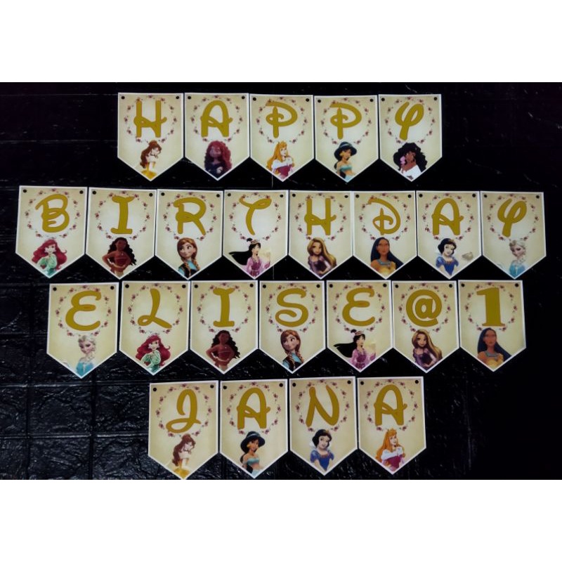 DISNEY PRINCESSES PERSONALIZED NAME PARTY BANNER( 1PIECE LETTER/NO ...