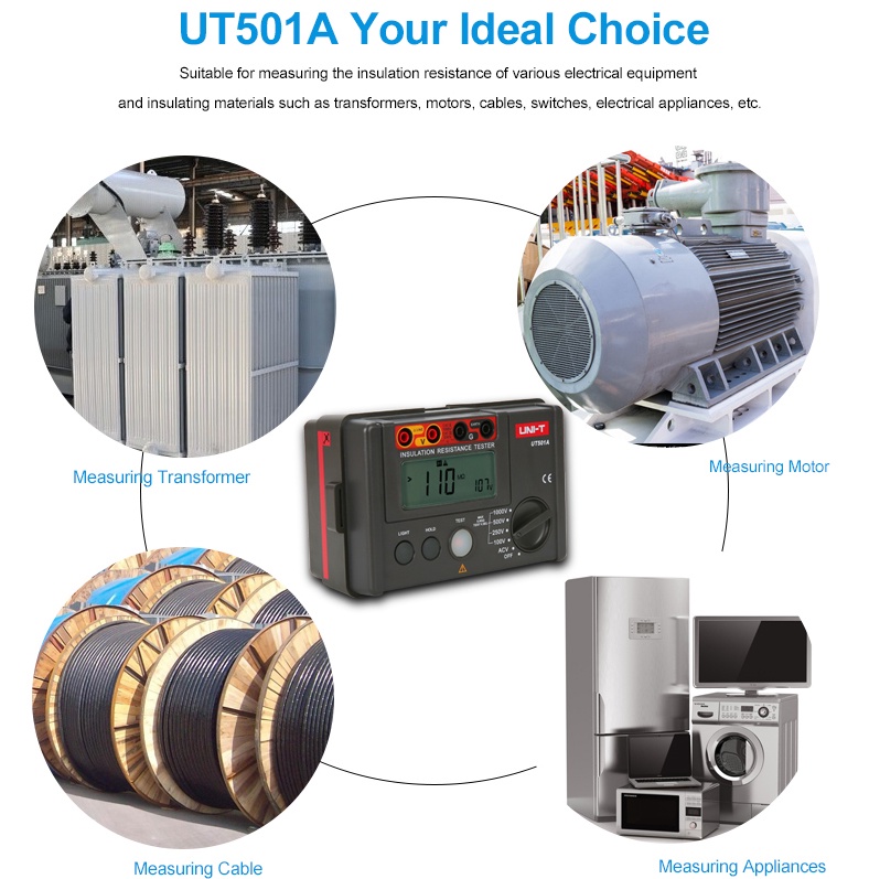 UNI-T UT501A UT502A 100V-2500V Insulation Grounding Resistance Meter ...