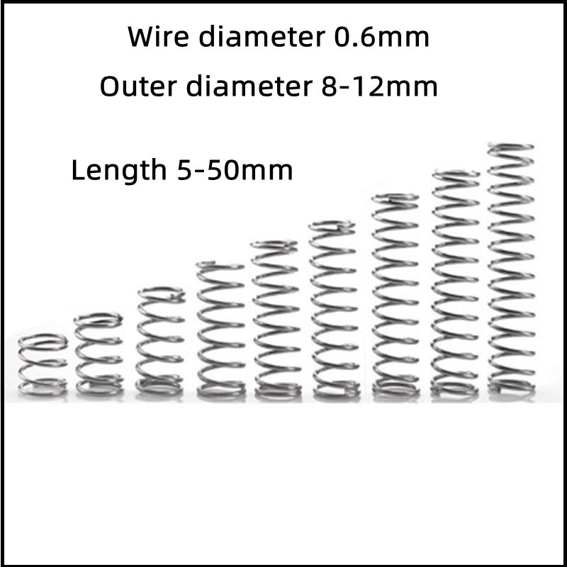 【XCF】5pcs SUS304 stainless pressure spring wire diameter 0.6mm ...