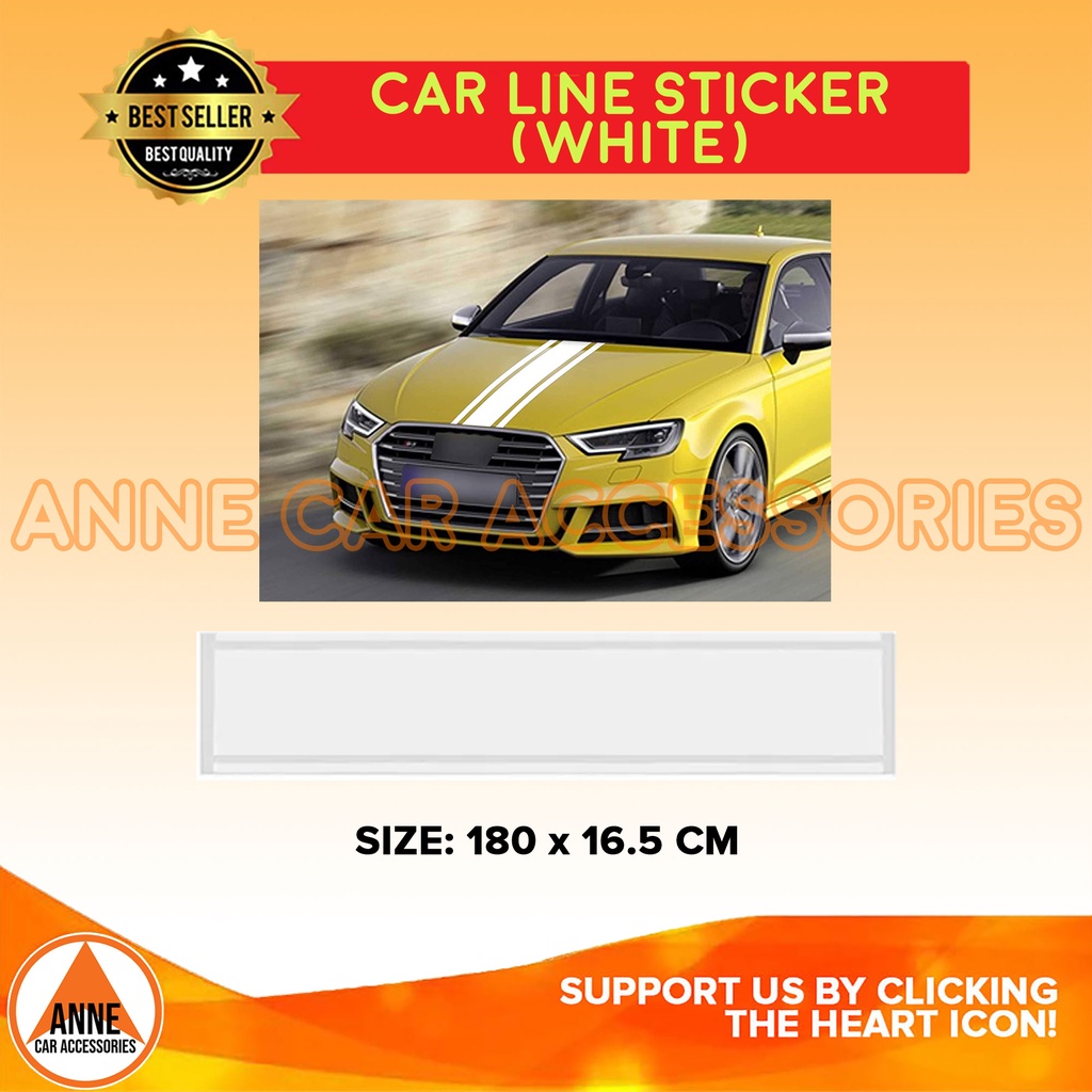 Car Line Sticker Black / White / Gradient Color / Red Universal Car ...