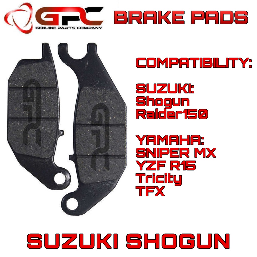 GPC Brake Pads for Shogun, Raider150 Rear, Sniper MX, YZF R15 V2 ...