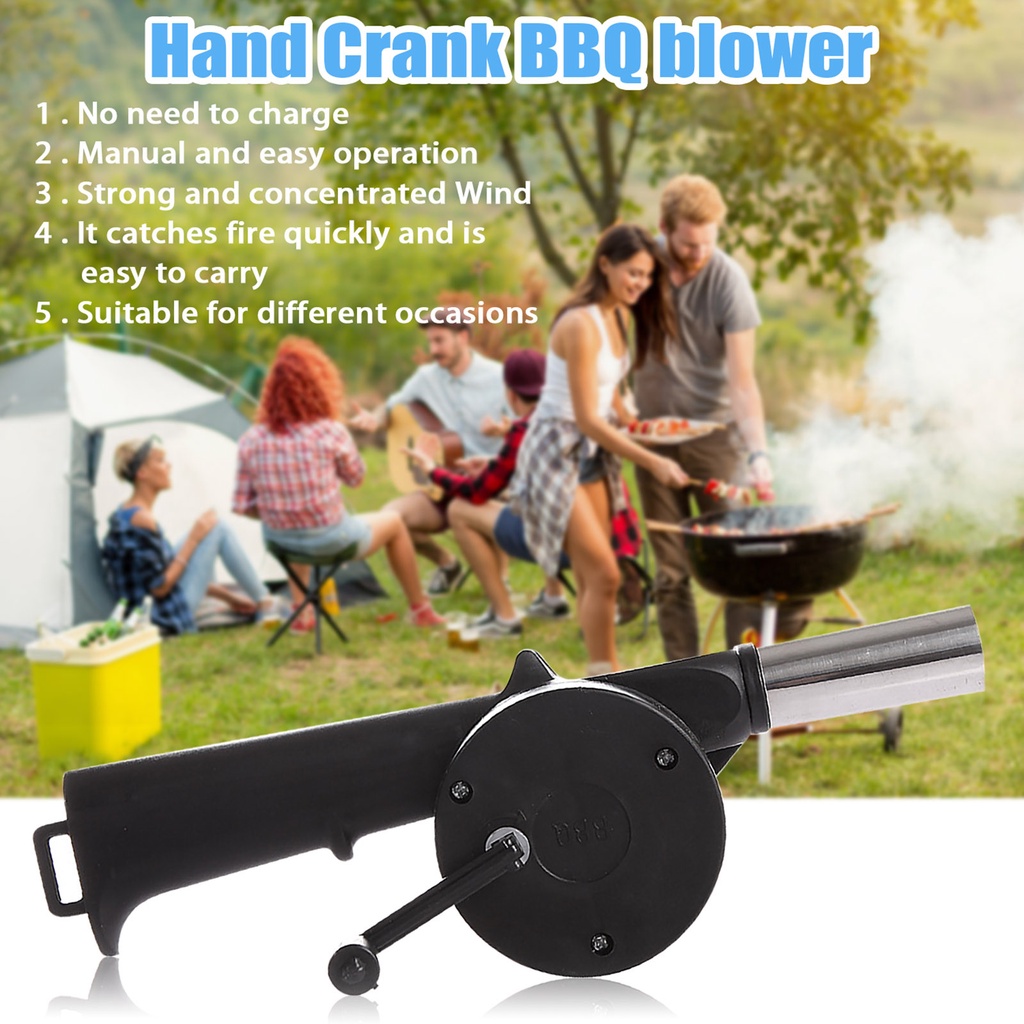 Bbq Fan Blower Quick Fire Portable Mini Manual Crank Outdoor Picnic ...