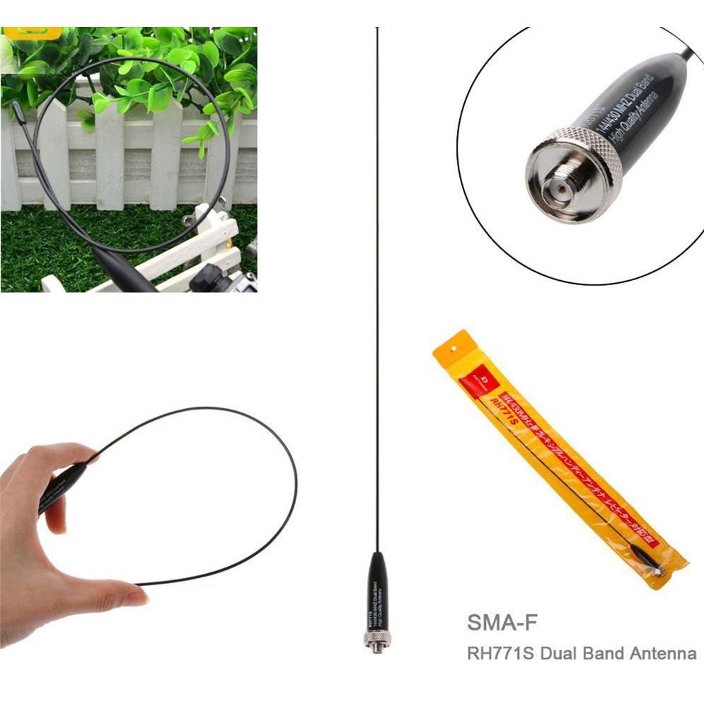 Original RH771S Ultra-Soft Antenna U/V Dual Band Female For Two Way Radio Baofeng UV-5R UV-82 ...