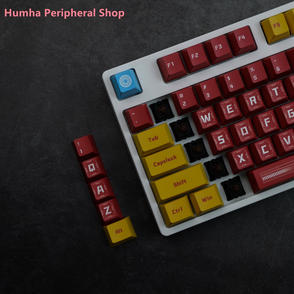 Humha Iron keycap 140 keys PBT material Dye-Sublimation Cherry profile Mechanical Keyboard ...