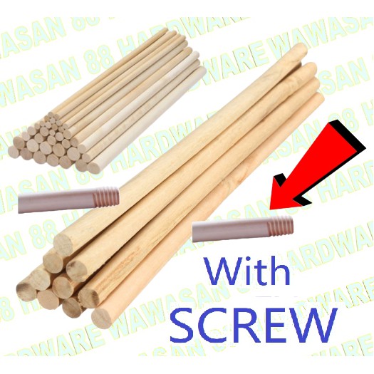 4 Kaki 48 inci Kayu Batang Penyapu Kayu Mop Kayu Bulat Skru 4ft Wooden ...