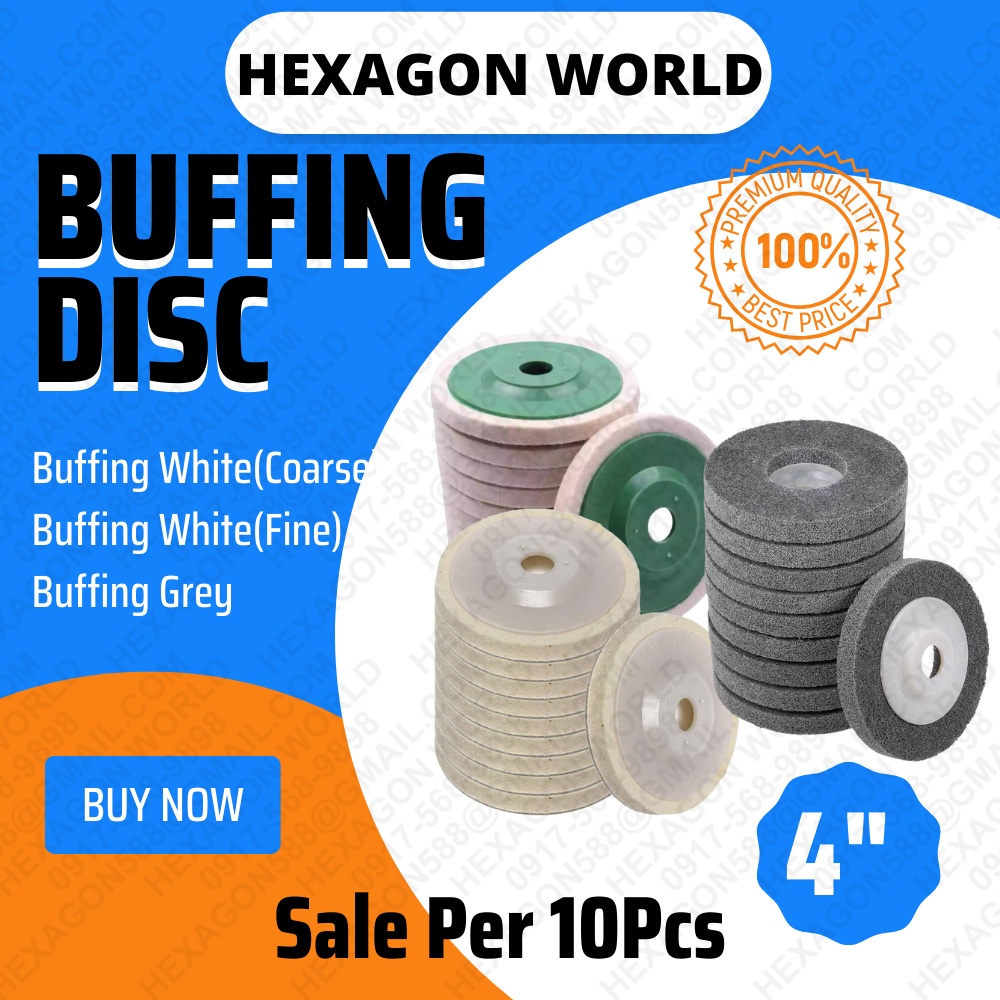10Pcs Buffing Disc / Buffing White / Buffing Grey 4" Coarse Fine ...