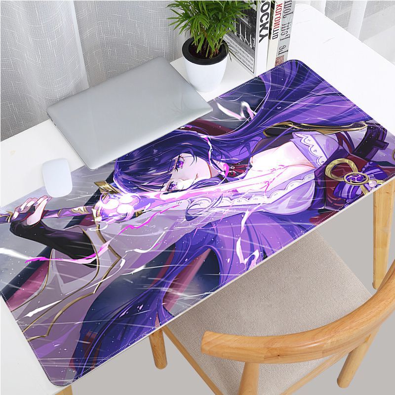Genshin Impact Raiden Shogun XL Lockedge Office Computer Desk Mat Table ...