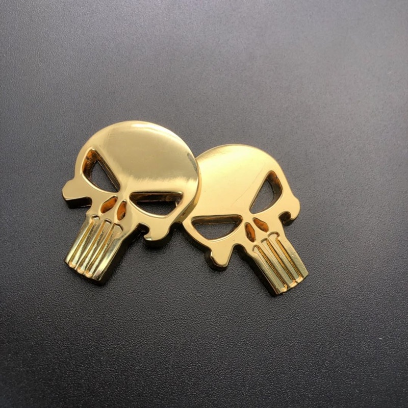 2 pcs Punisher metal badge magwell sticker Metal Decal Sticker 3D ...