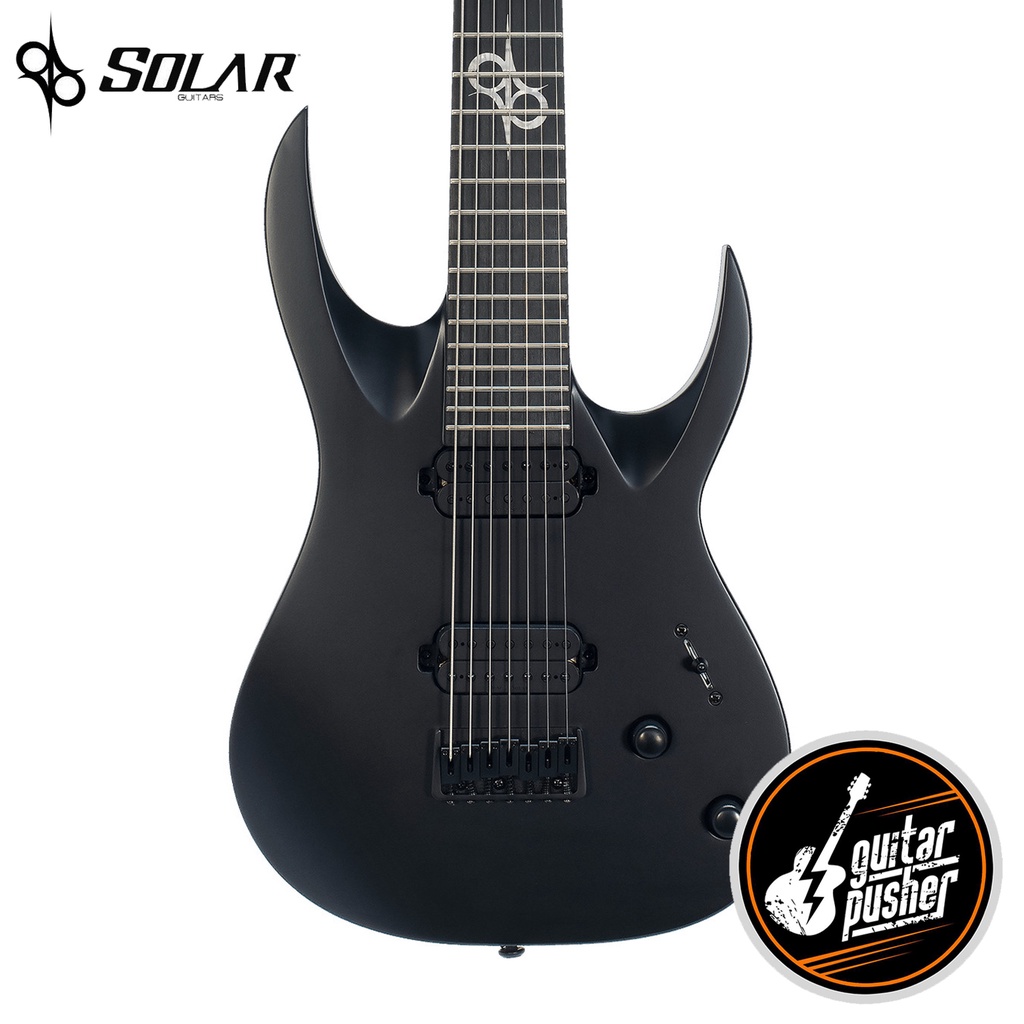 Solar Guitars A2.7C Carbon Black Matte 7-String Electric Guitar ...