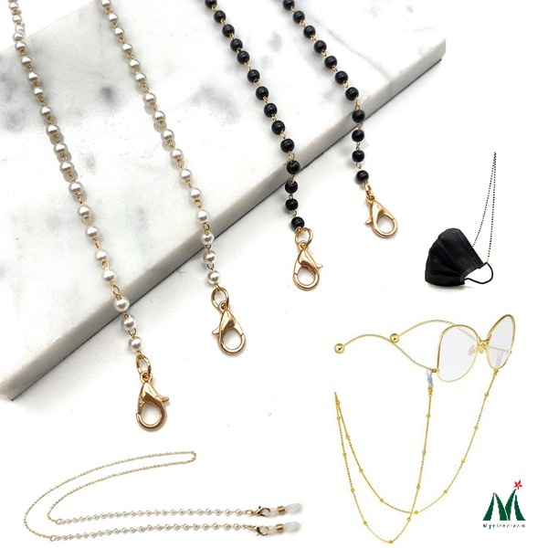 Rainbow Colors Beads Mask Strap Lanyard Hanging Rope Necklace Face Mask ...