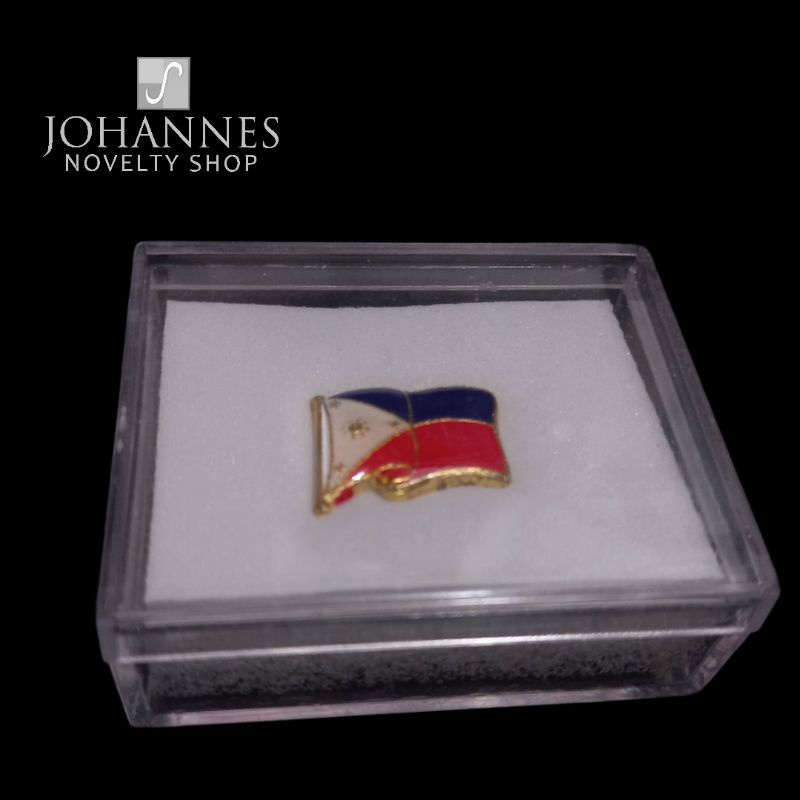 Philippine Flag Collar Pin with Acrylic Case (PINSML) | Shopee Philippines