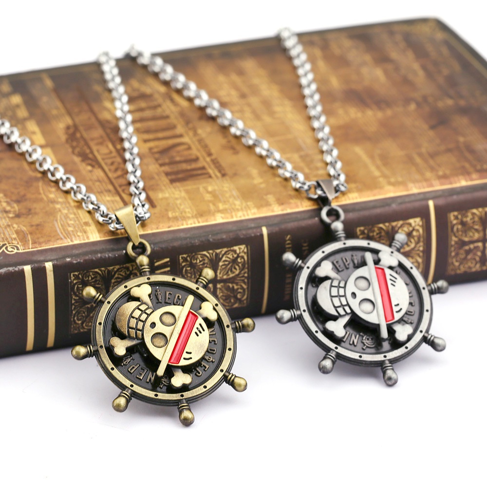 Anime One Piece Necklace Rotate Metal Pendant Stainless Steel Chain ...