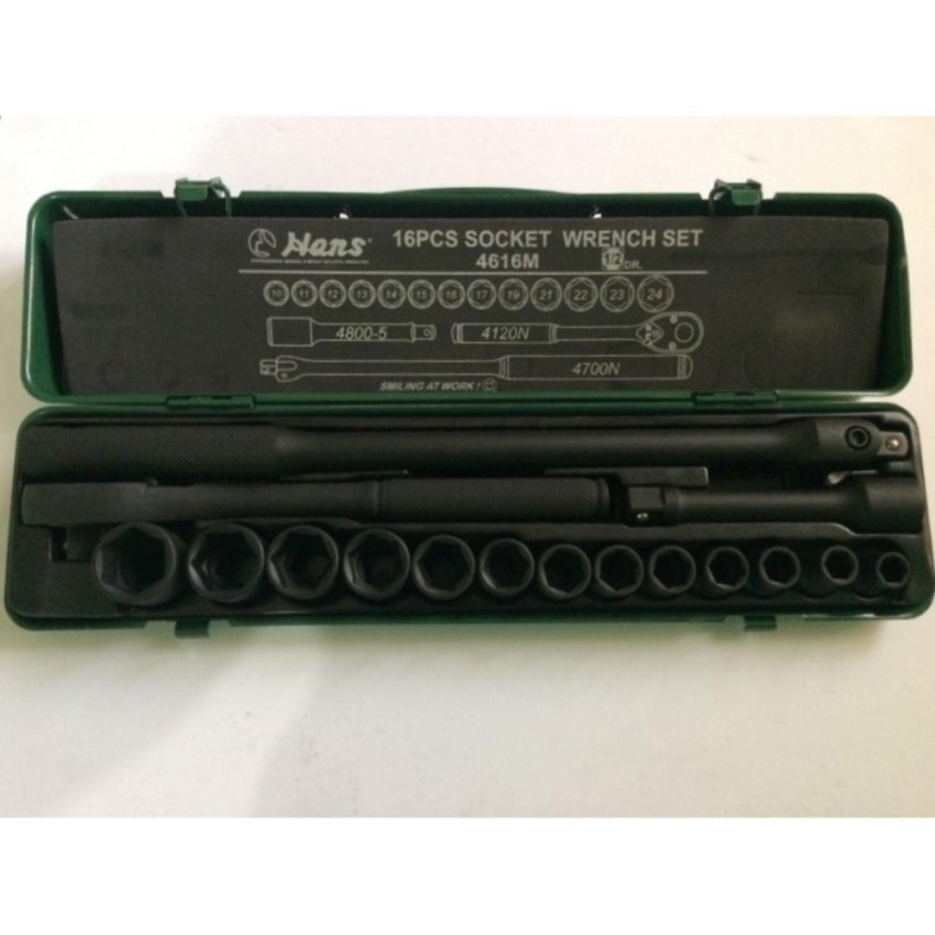 HANS SOCKET WRENCH SET 1/2 Drv 6pts ( Black) 10 mm to 24 mm | Shopee ...