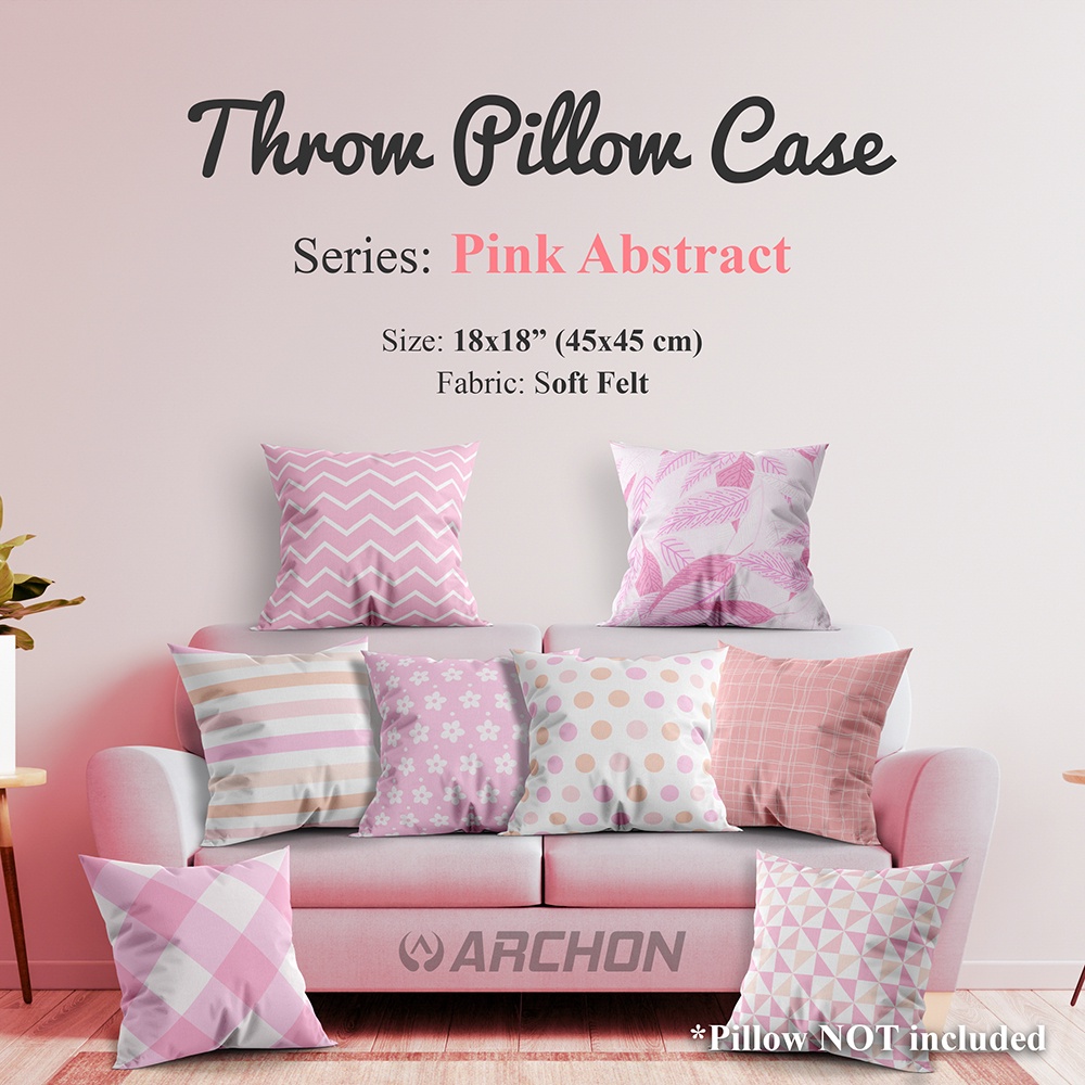 Abstract Pink Pillow Case - 18x18" (45x45cm) - for Sofa and Bedroom ...