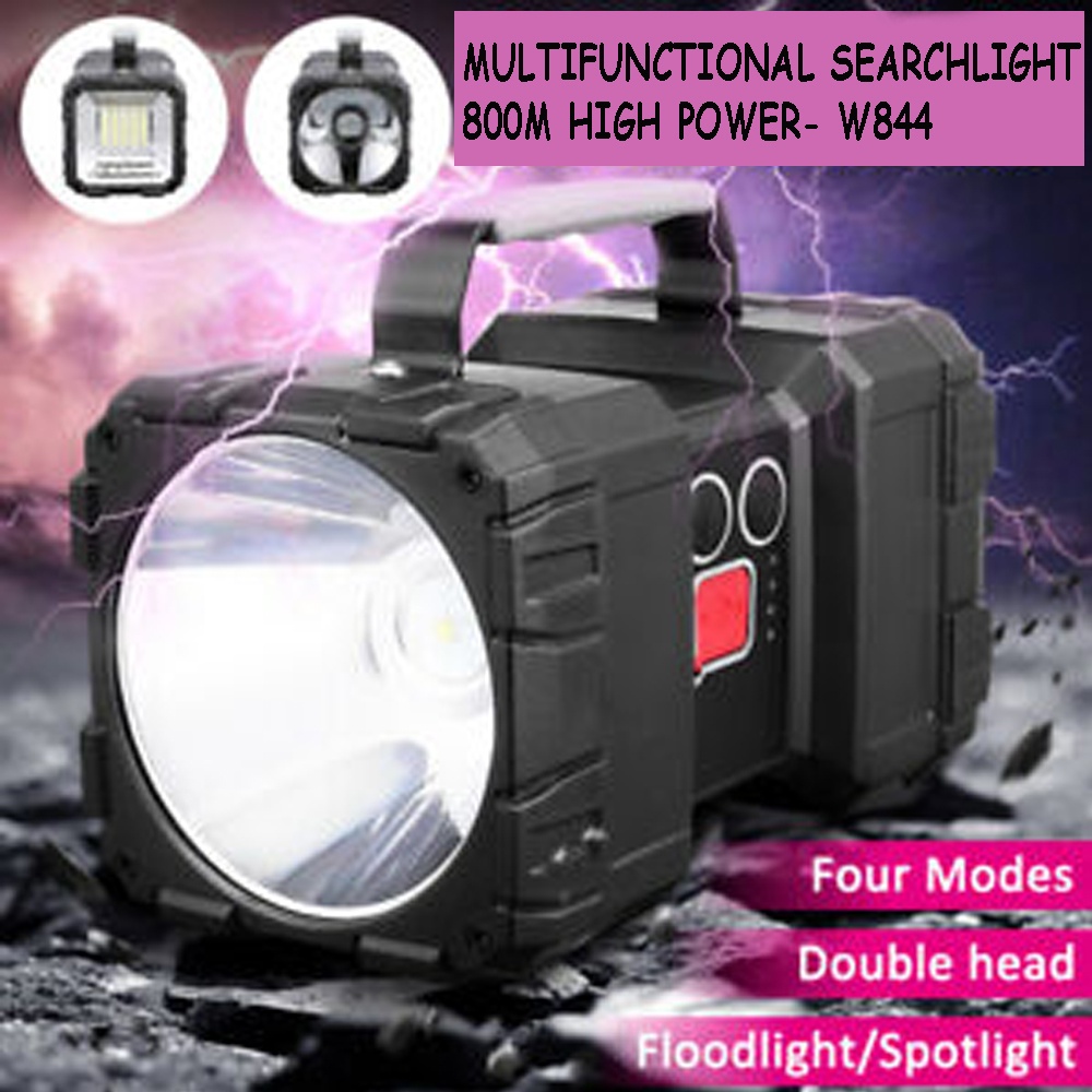 Double Head Searchlight Flashlight W844 Phone Charger Floodlight Super ...