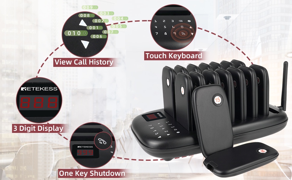 Retekess TD175 Restaurant Pager System Calling System Service Pagers ...