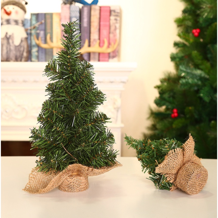 Christmas Tree 30cm Mini Christmas Tree PVC Linen Holiday Display ...