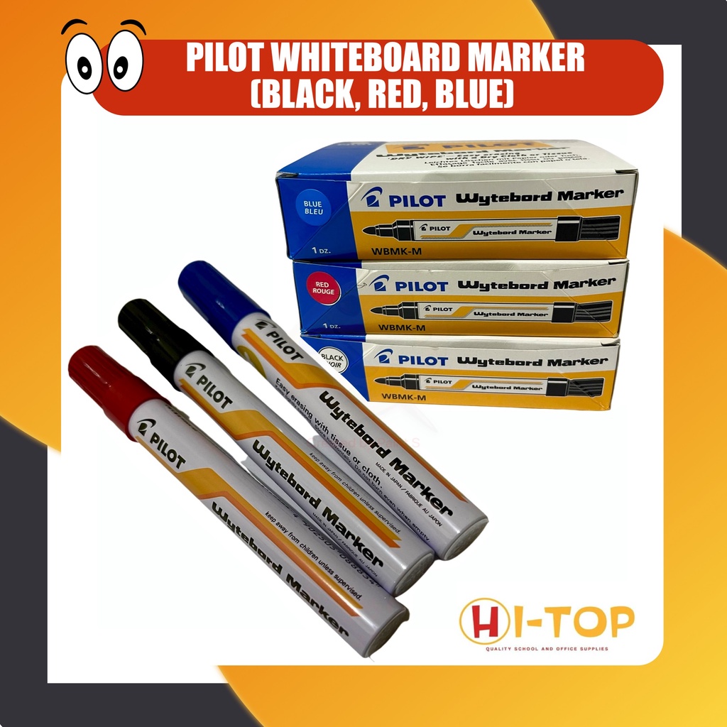 Pilot Whiteboard Marker Pen l Black Blue Red l Dry Wipe Easy Erase ...
