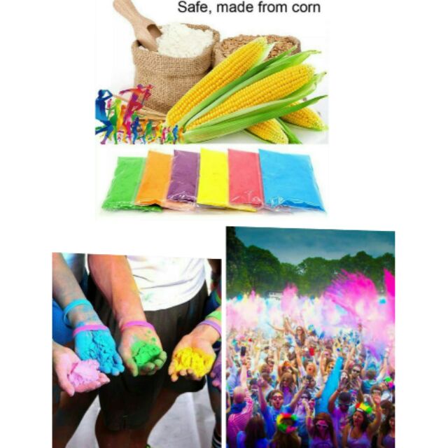 1kilo/bag Colored Powder F0r Holi Party Corn powder Colorful Powder ...