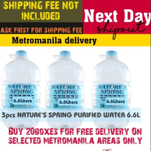 Nature's spring purified water 6.6L x3pcs metromanilametromanil ...