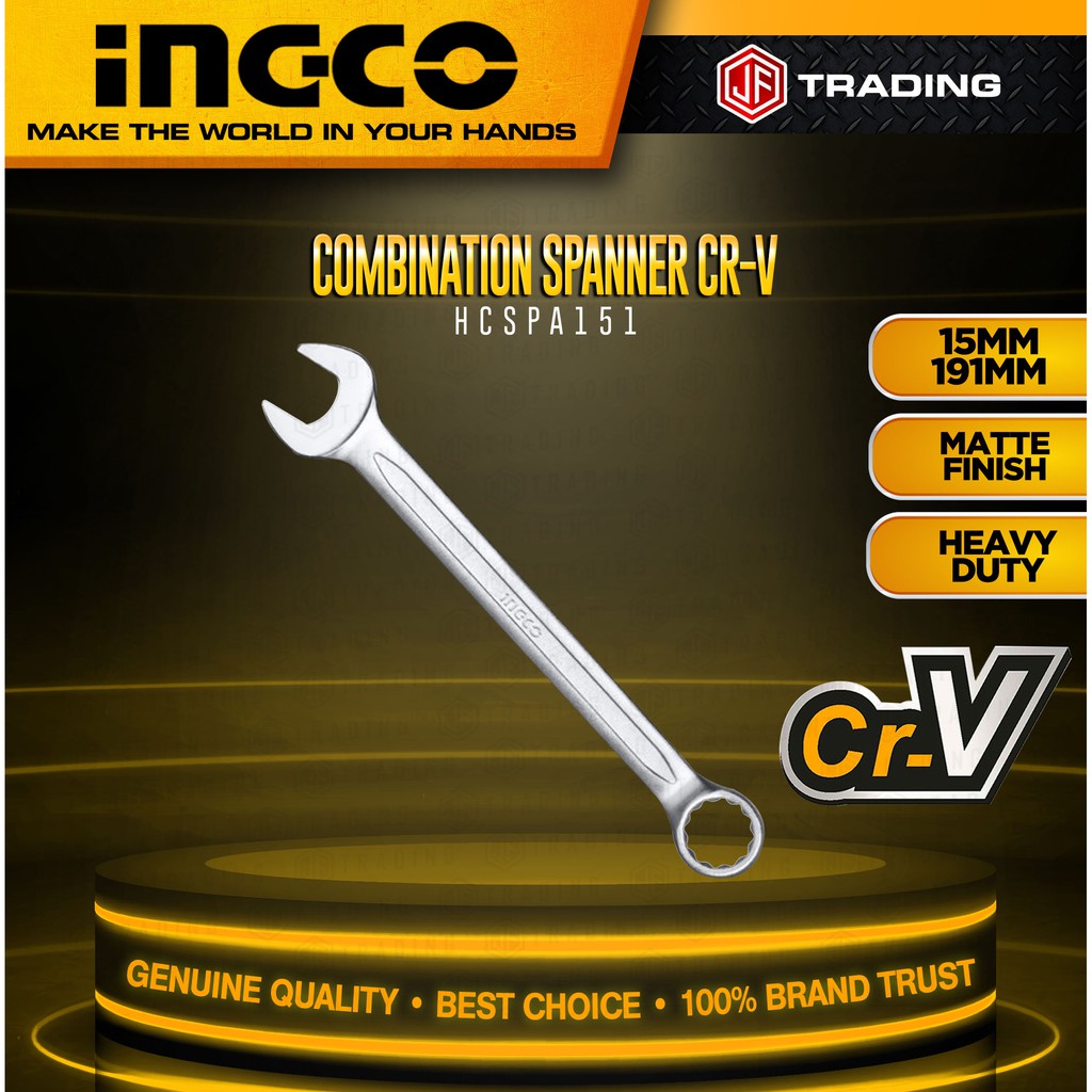 INGCO Combination Spanner CR-V Matte Finish HCSPA151 ♦JF TRADING♦ ...