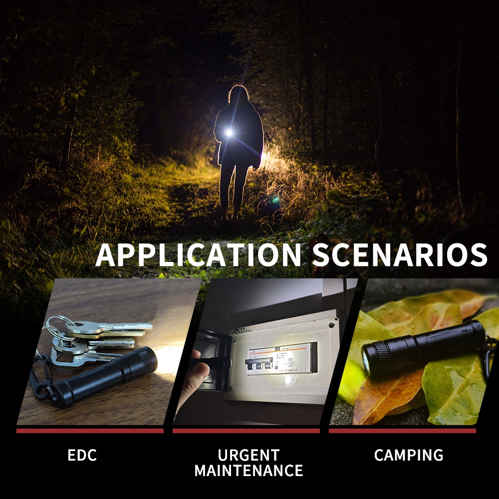 Mijomi K2 Mini Keychain Flashlight 100Lumens Samsung LED AAA battery ...