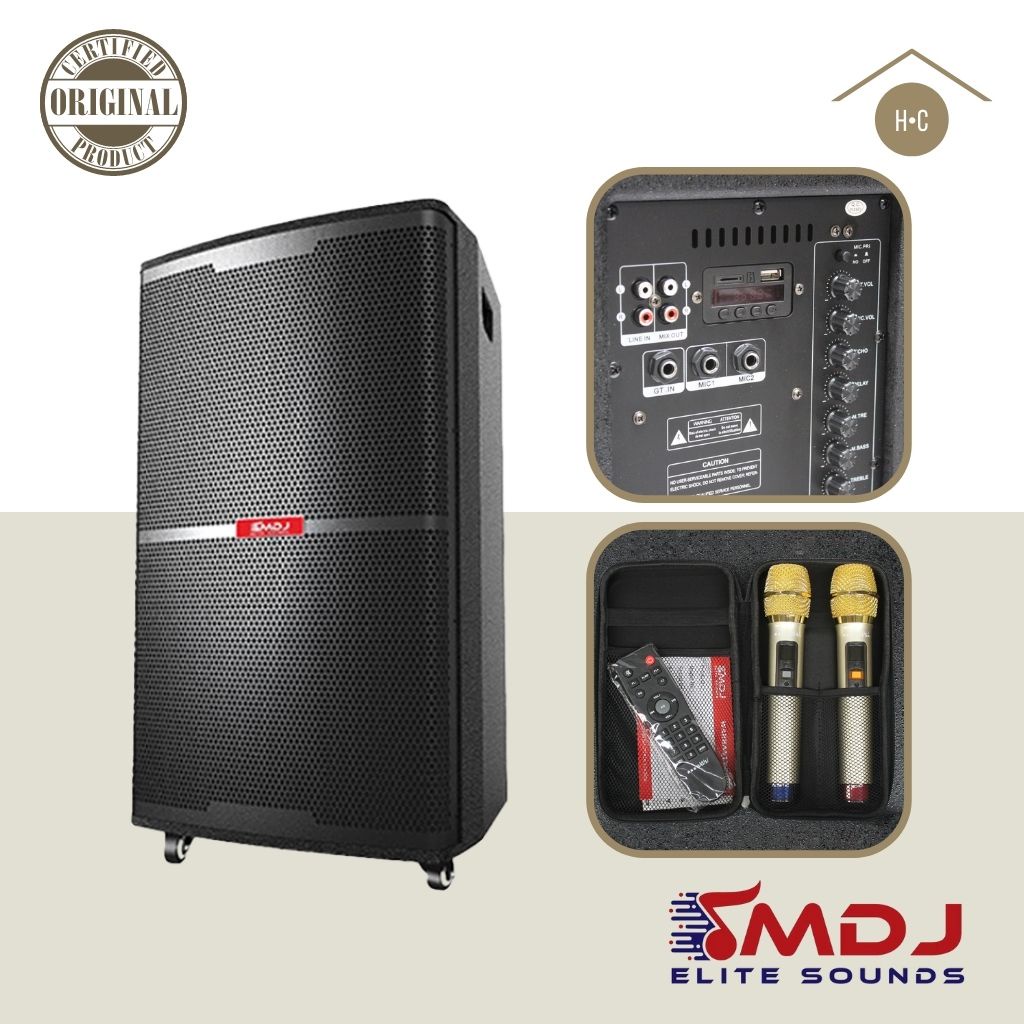 MDJ Elite Sounds Portable Bluetooth Party Karaoke Speaker TBG-156K ...