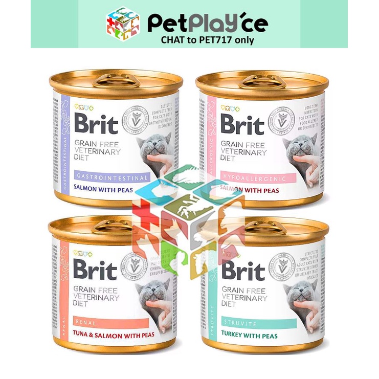 Brit VD Vet Diet for Cat Wet in Can Gastrointestinal Hypoallergenic ...
