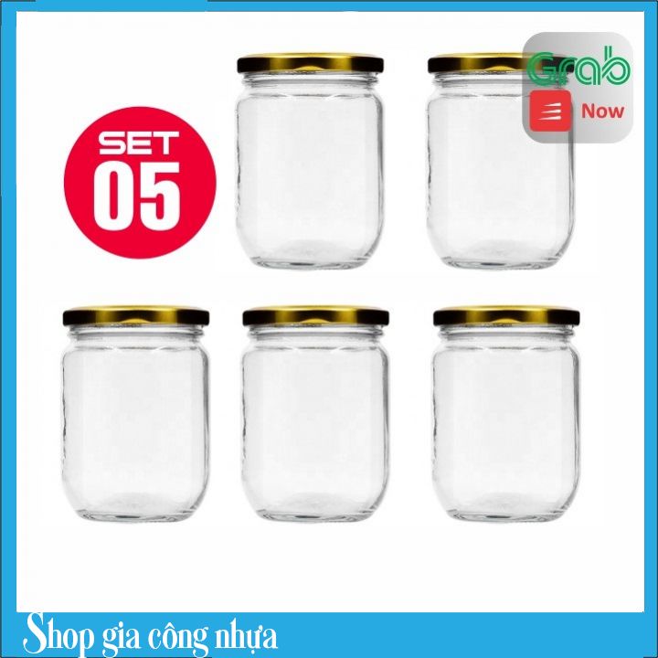 Round Glass Jar 240ml (set Of 5 Pieces) | Shopee Philippines