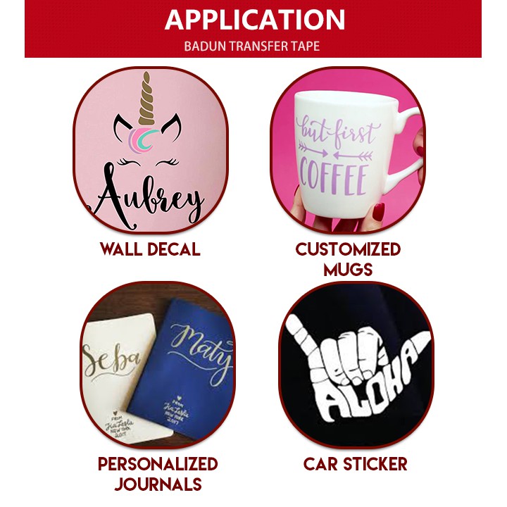 BADUN Transfer Tape for Car Sticker / Decal Sticker 1 roll ( 18inches ...