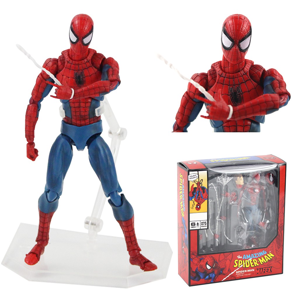 16cm Avengers Marvel Mafex 075 Spiderman 6" Comic Ver. the Amazing ...