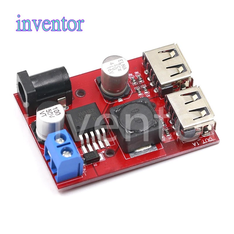 LM2596 LM2596S Dual USB DC-DC 9V 12V 24V 36V to 5V 3A Step Down Buck Converter Board Car Charger ...