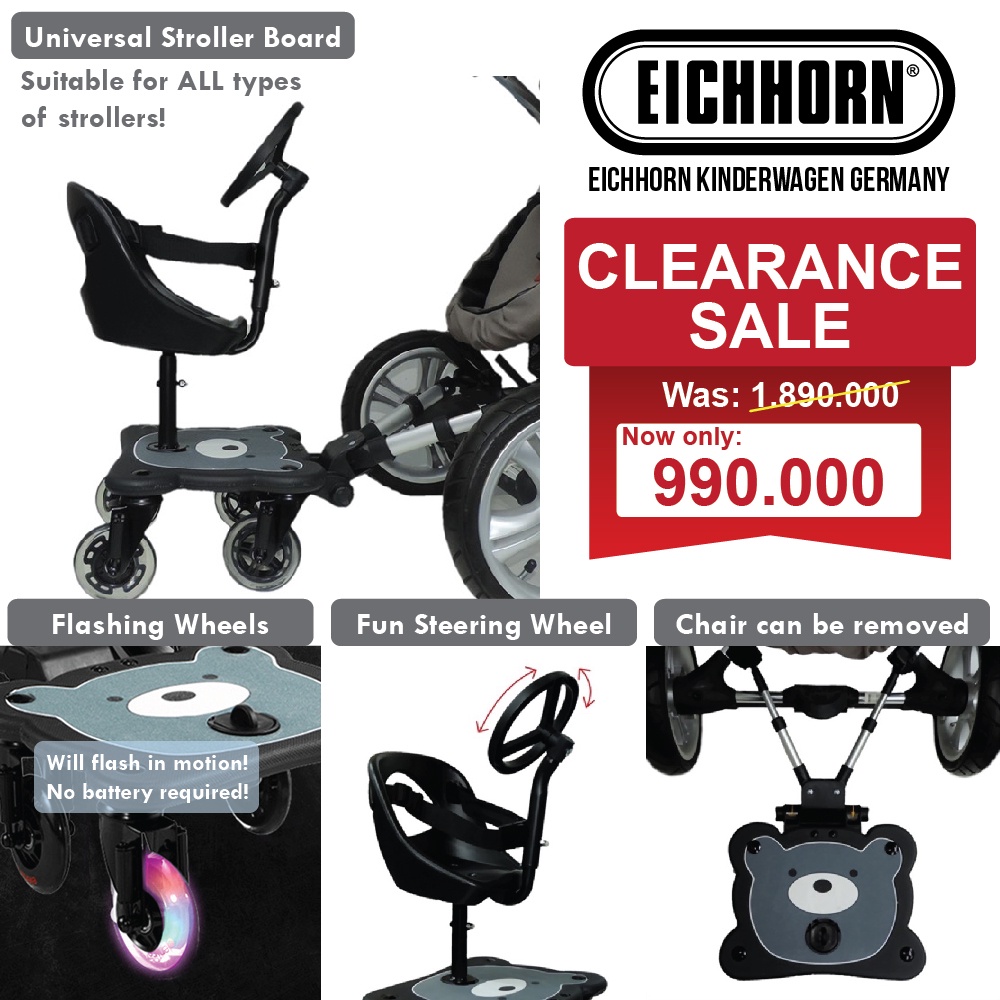 Eicchorn Cozy B Rider Stroller Buggy Board Sit and Stand Tandem Double ...