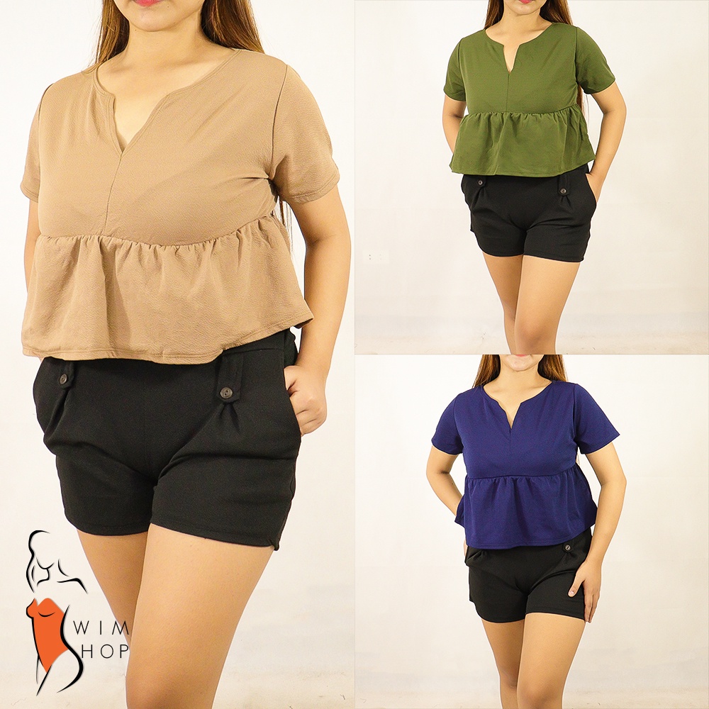 SS SYDNEY PLUS SIZE Women Blouse Top Peplum Short Sleeve Tops AA006 ...
