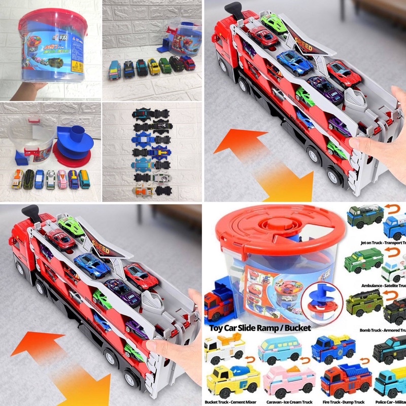 Container Truck / Expandable Car toy Storage Truck / 5 in1 Cars Bucket ...