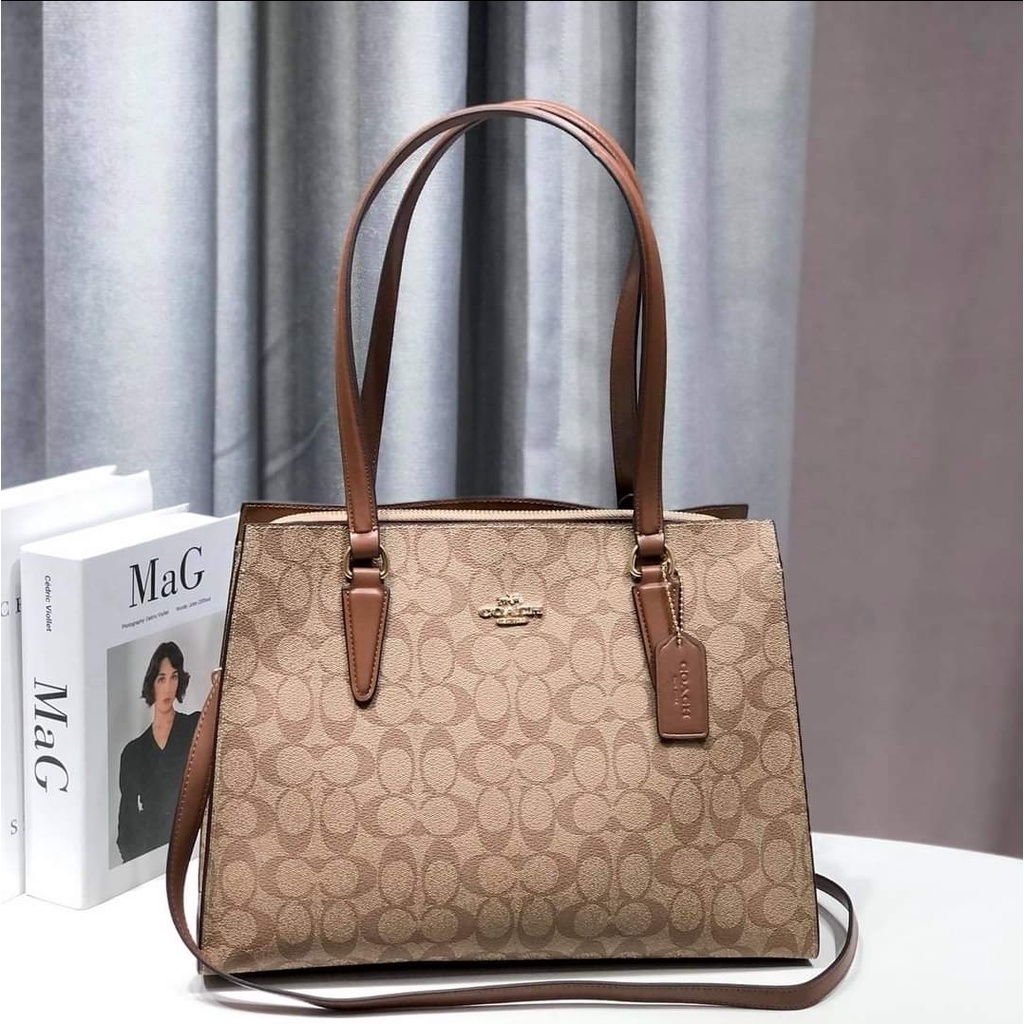 C.O.A.C.H C4075 Tatum Carryall in Khaki Signature Coated Canvas and ...