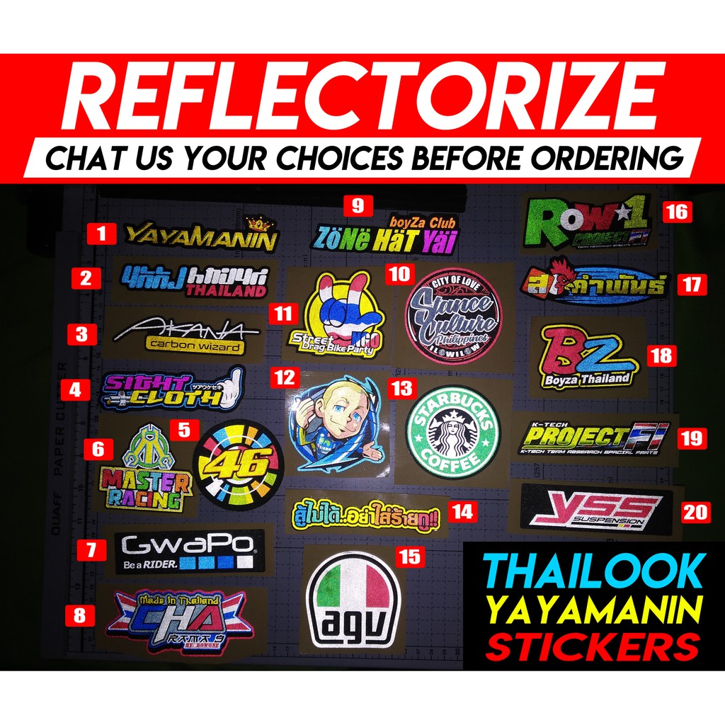 Reflectorized Motor / Car Stickers [ Thailook / Laminated / Waterproof ...