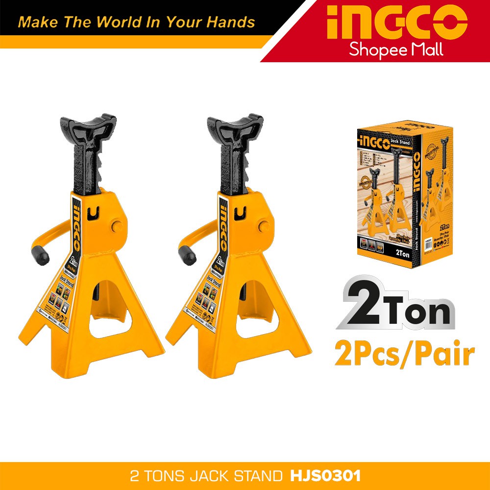 Ingco 2tons Industrial Jack Stand 2pcs / Pair HJS0201 IHT | Shopee ...