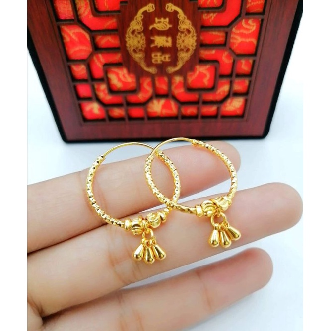 10k saudi gold loop earrings-650 | Shopee Philippines