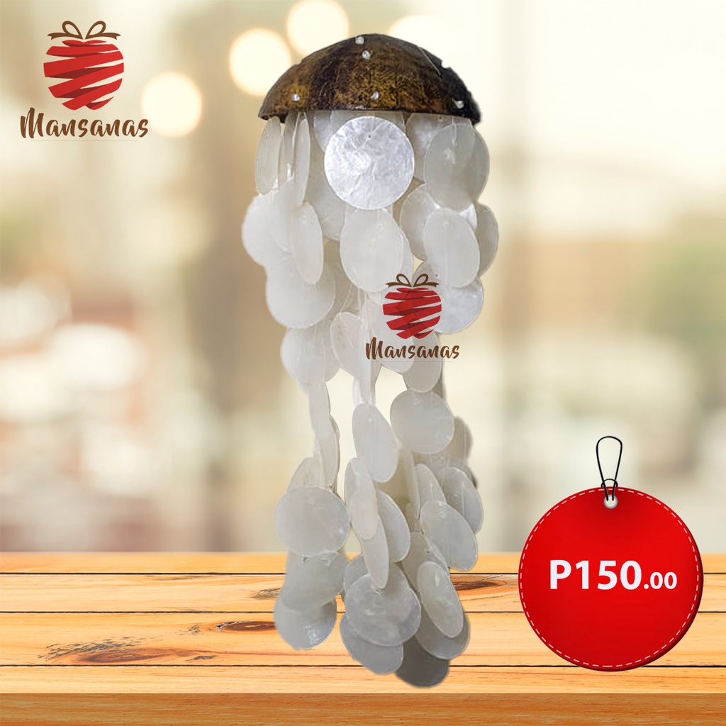 Mansanas Capiz Bao Coconut Shell Wind Chime Made of Real Capiz Shells ...