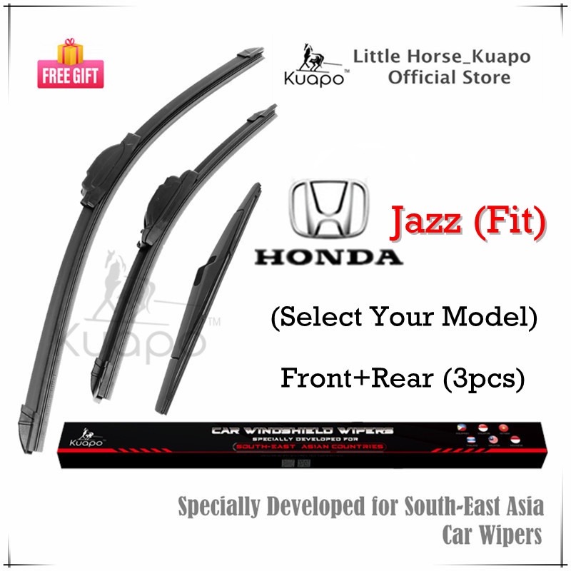 (Front+Rear 3pcs) Honda JAZZ / FIT Wiper Blade Set for 2000-2022 Jass ...
