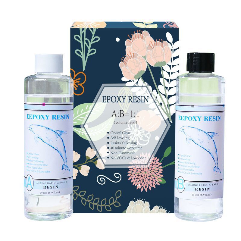 AB Crystal Glue Resin Kit 200ml , Epoxy Resin A 100ml + Epoxy hardener ...